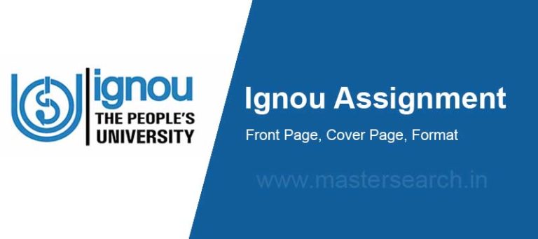 IGNOU Assignment Front Page | MasterSearch.IN