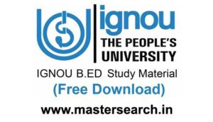 Ignou B.Ed Study Material | Ignou Books Free Download