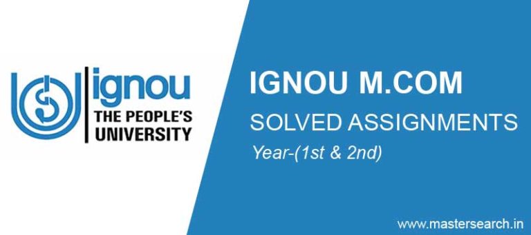 IGNOU MCOM Solved Assignment 2020-21 | MasterSearch.in